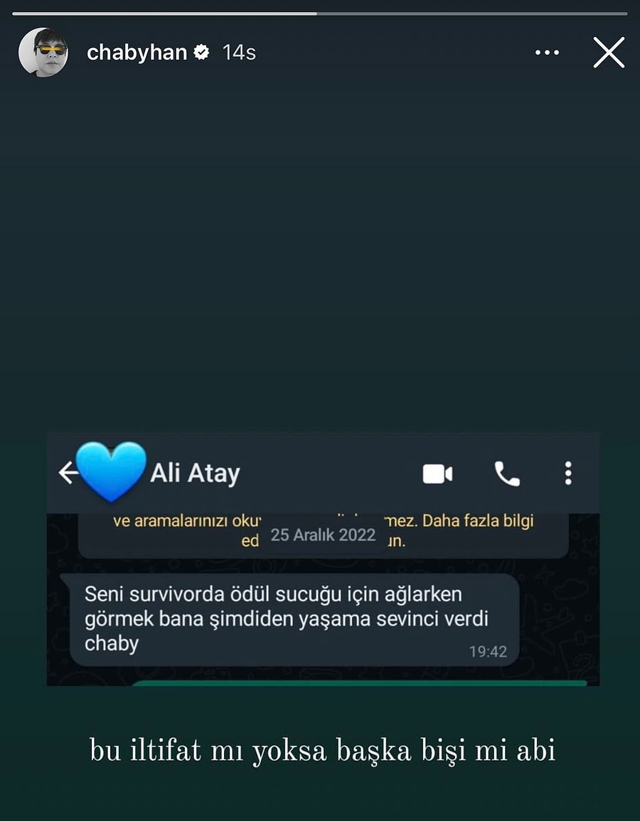 Ali Atay'ın Survivor 2023 Yarışmacısı Fenomen Chaby Han'a Attığı Mesaj ...