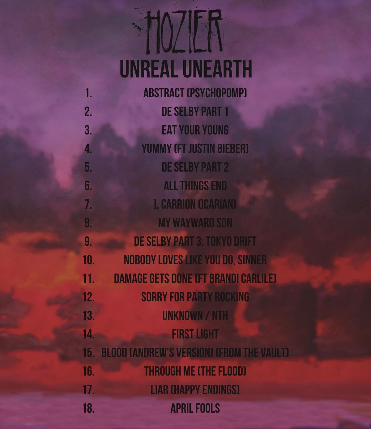 Hozier's New Album "Unreal Unearth": Drawing Inspiration from Dante's Inferno - Onedio
