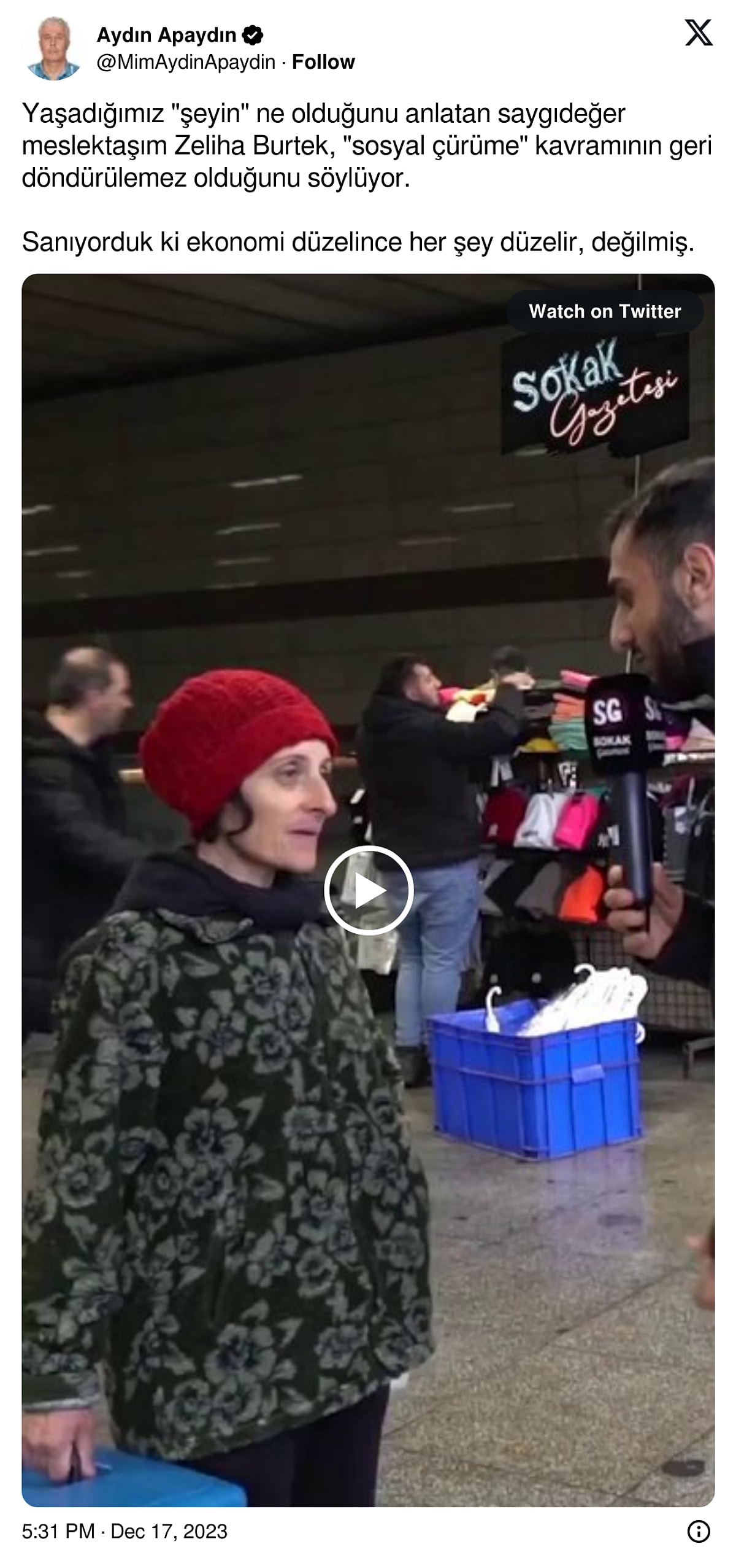 Sokak Röportajında Türkiye'de 'Sosyal Çürüme' Olduğunu Söyleyen Kişinin ...