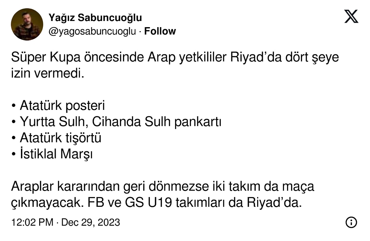 Suudi Arabistan Yetkilileri Atatürk Tişörtlerine ve "Yurtta Sulh Cihanda Sulh" Pankartına İzin ...