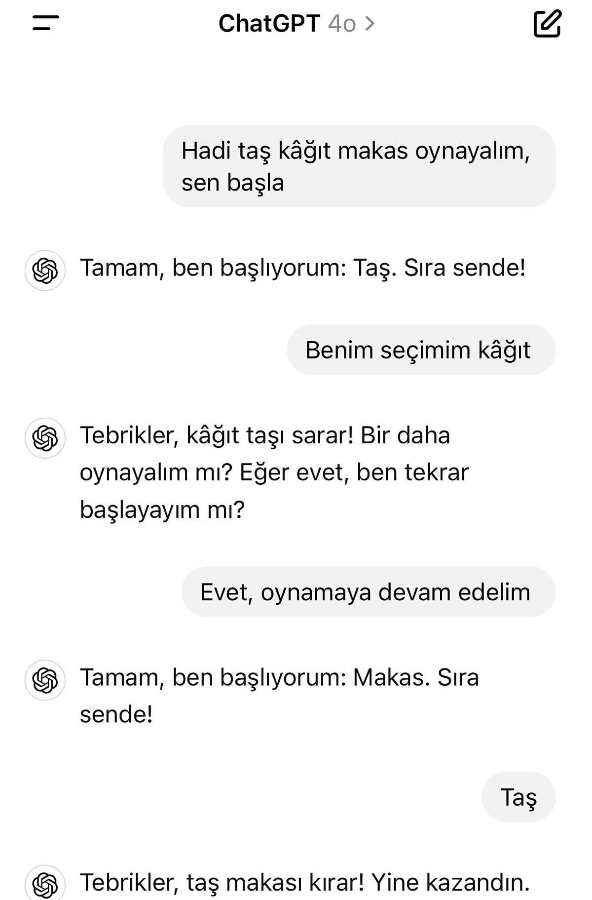 Taş Kağıt Makas Oynayan ChatGPT Gündem Oldu! - Onedio