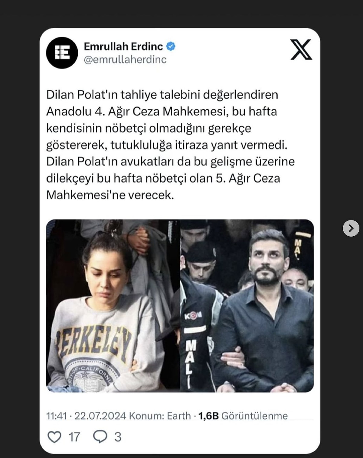 Emrullah Erdinç Gerçeği Açıkladı: Canan Toprak, Dilan Polat'ın Tahliye ...
