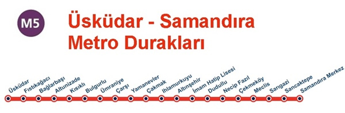 M5 Üsküdar-Samandıra Metro Durakları ve Seferleri - Onedio