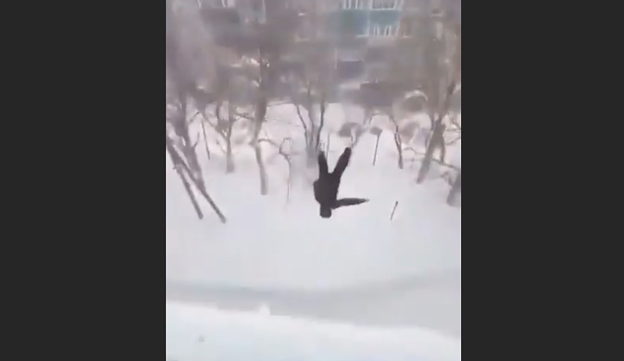 A Man Jumped From A Window Into The Snow - Onedio
